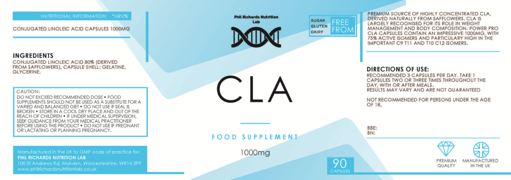 CLA Conjugated Linoleic Acid (1000mg x 90 Capsules) - Phil Richards ...