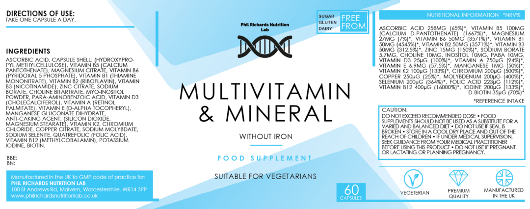 Ultimate Multi Vitamin & Mineral without iron (60 Capsules) - Phil ...