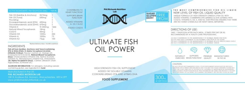Ultimate Fish Oil Power Liquid - Phil Richards Nutrition Lab